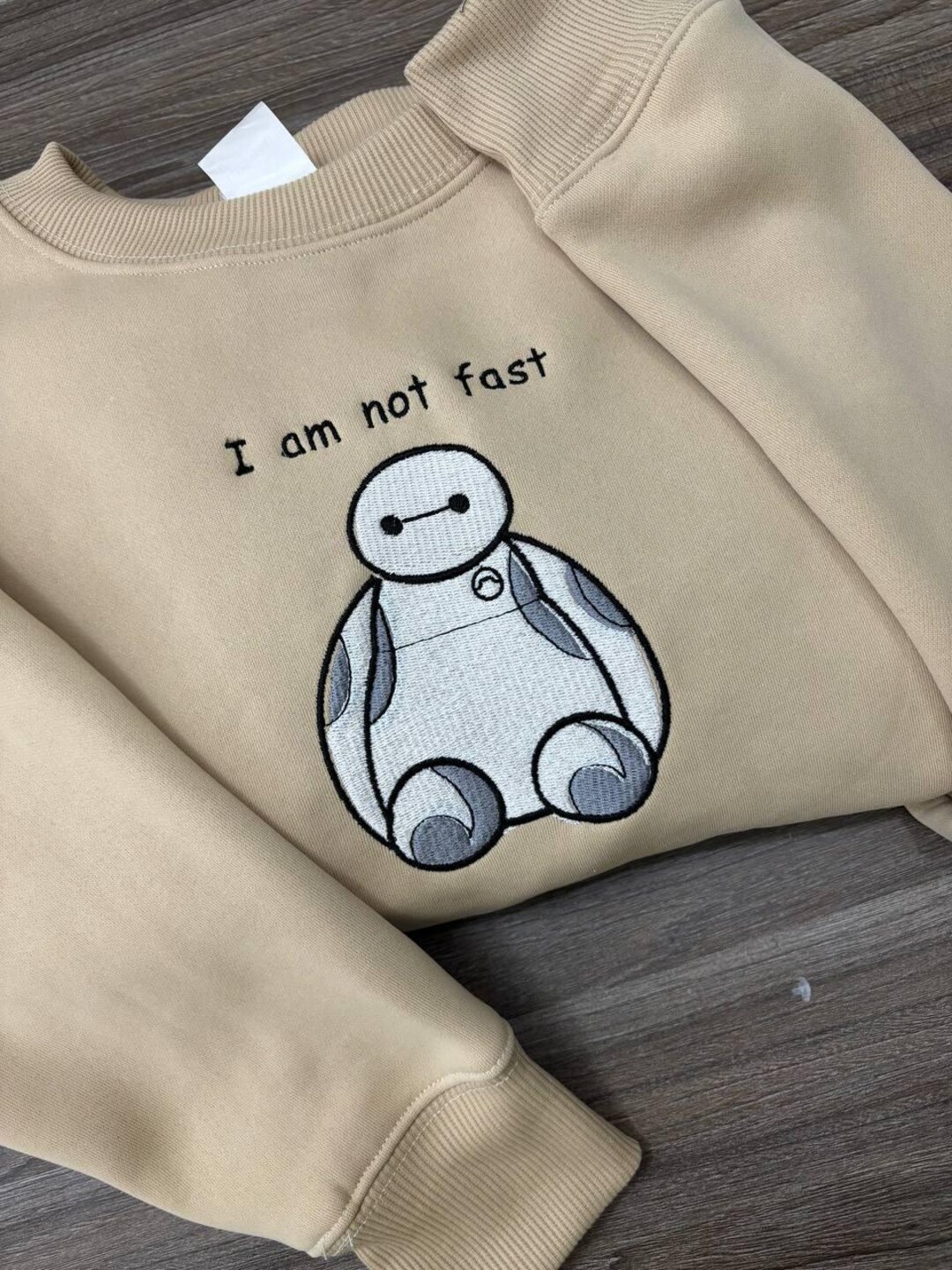 I Am Not Fast Baymax Embroidered Sweater, Baymax Sweatshirts, Embroidered Sweatshirt, Cartoon ...
