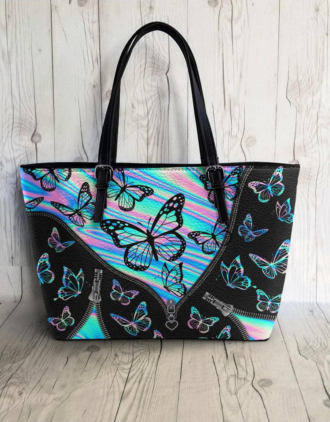 Butterfly Zipper Leather Bag, Butterfly Lover Bag, Butterfly Leather ...