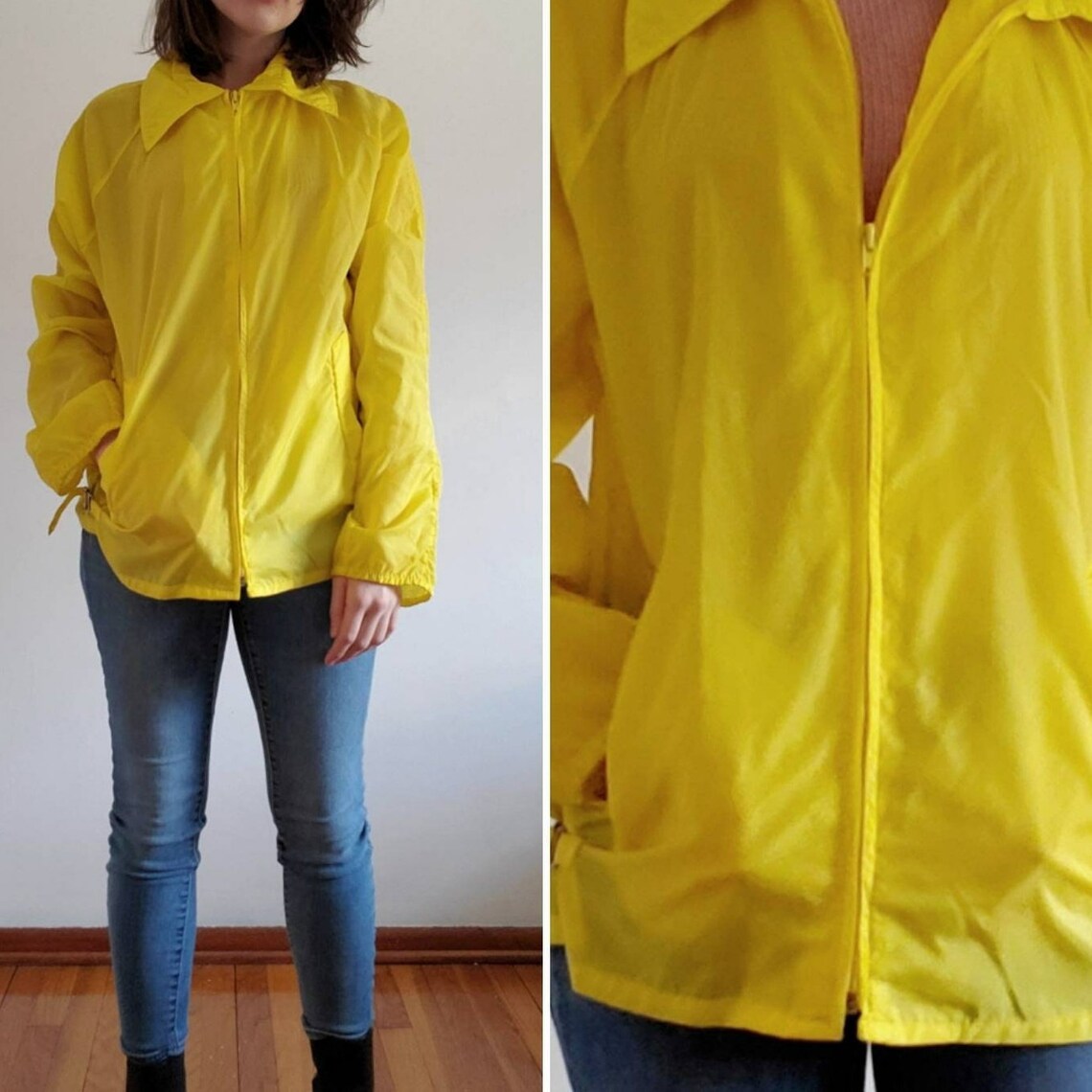 80s Yellow Rain Jacket by White Stag, Windbreaker, Vintage Athletic ...