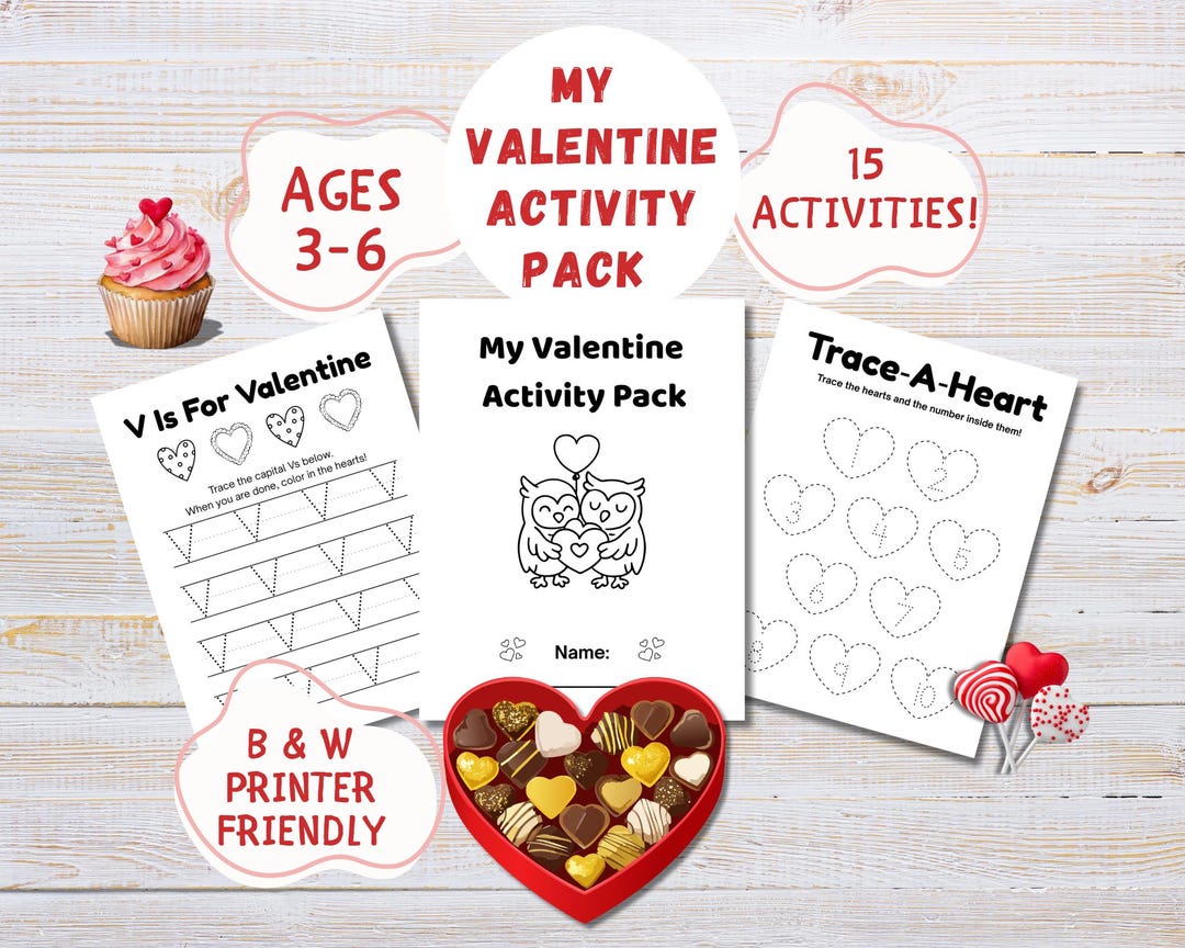 Printable Valentine's Day Activity Pack for Preschool and Kindergarten ...