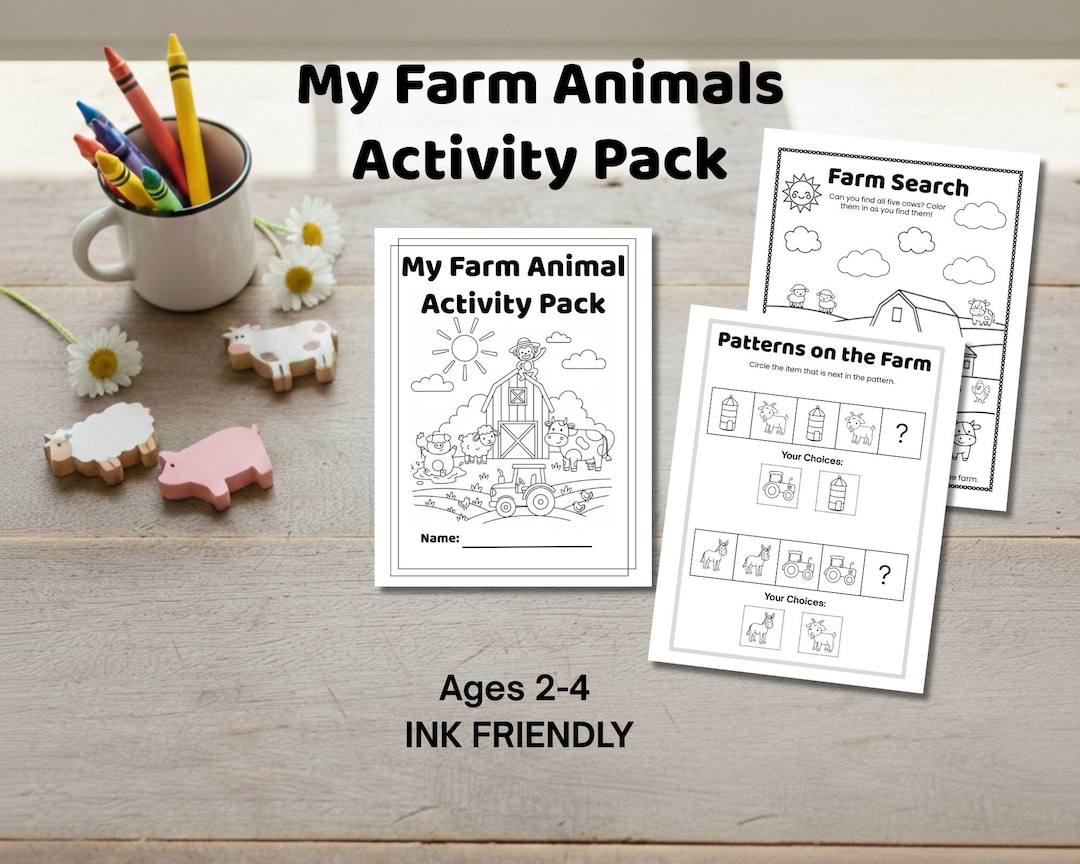 Frustration Free Farm Animal Activity Pack for Toddlers Ages 2-4 Ink ...