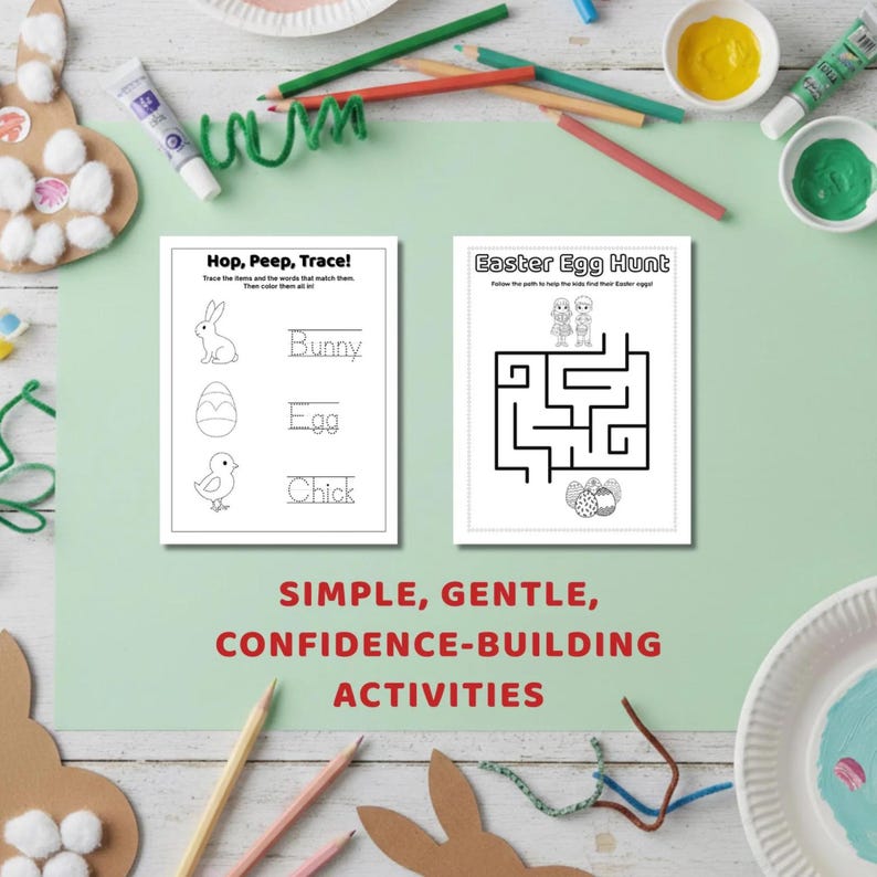 Easter Activity Pack + Craft Pack Bundle for Kids Ages 3–6 Color ...