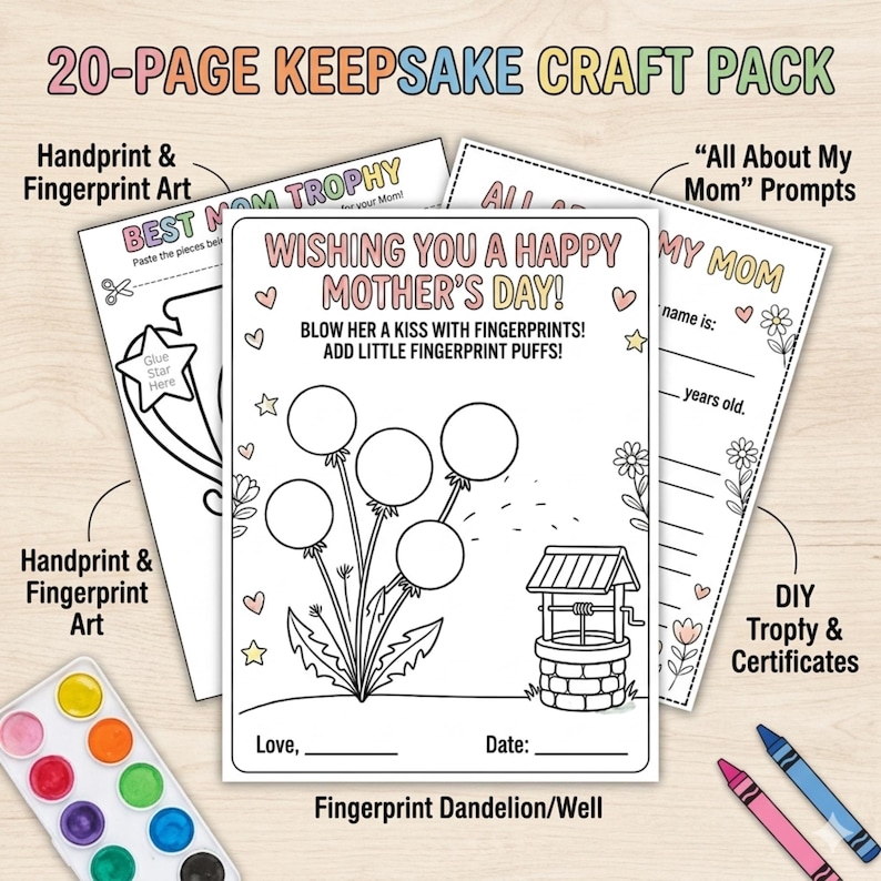 Printable Mother's Day Activities Bundle for Toddlers & Preschoolers ...