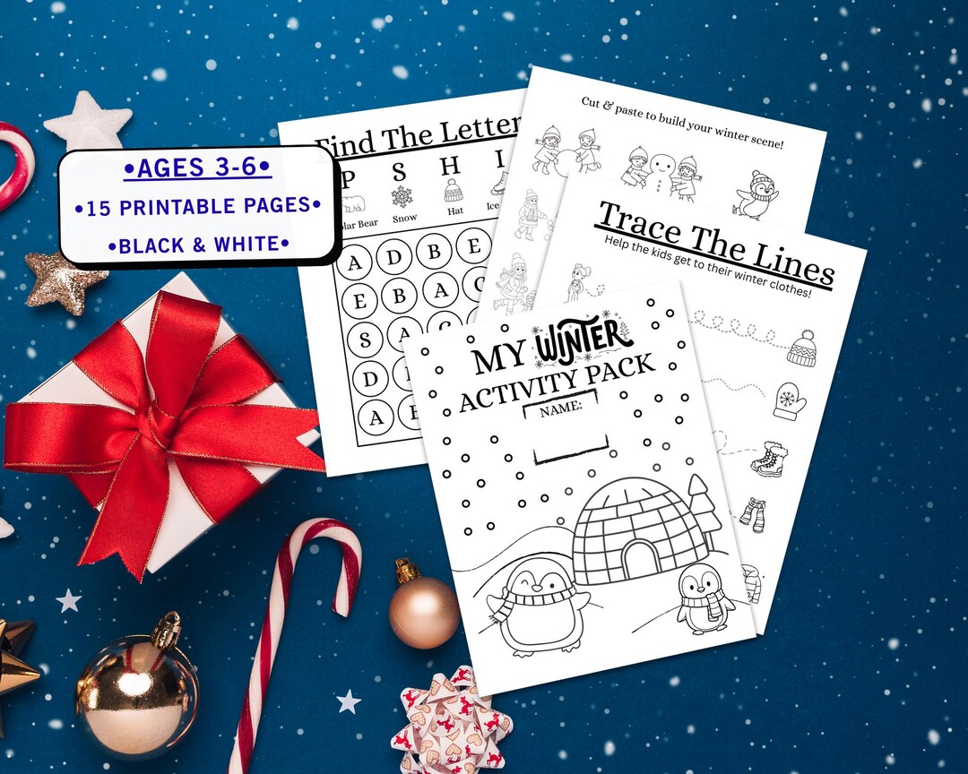 Winter Activity Pack for Preschool & Kindergarten Ages 3-6 Ink-friendly ...