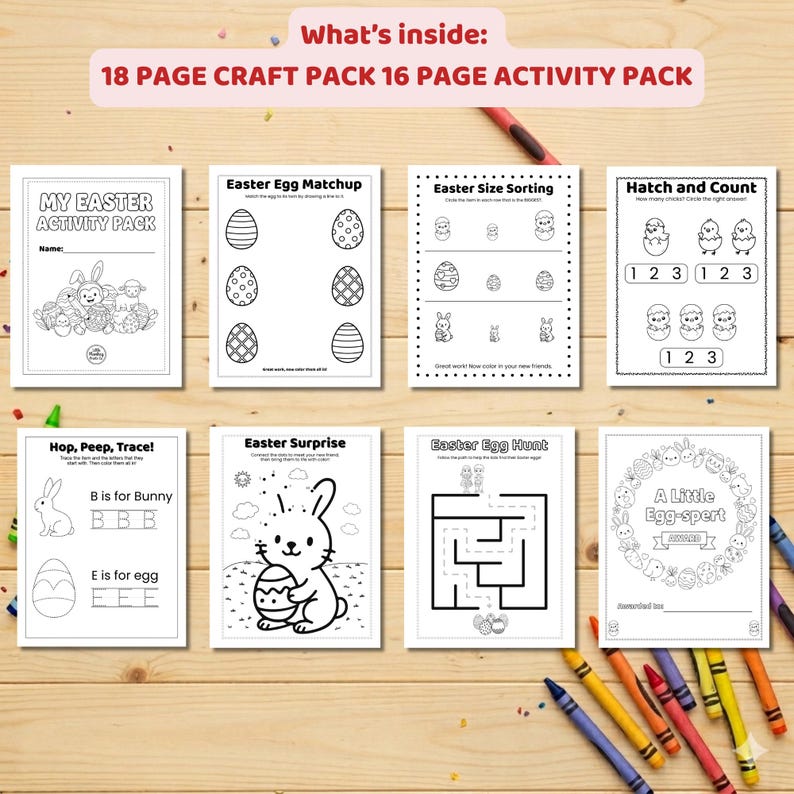 Easter Activity Pack & Craft Pack Bundle for Toddlers Ages 2–6 Ink ...