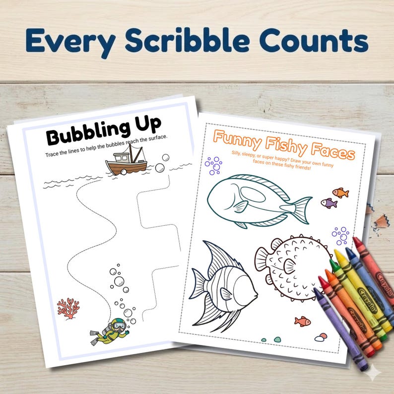 Ocean and Sea Creature Activity Pack for Toddlers Ages 2-4 Colorful ...