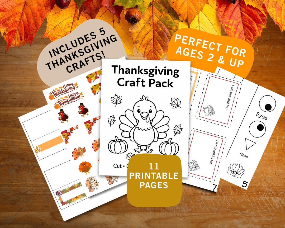 Thanksgiving Craft Pack for Toddlers Ages 2-6 Turkey Headband and ...
