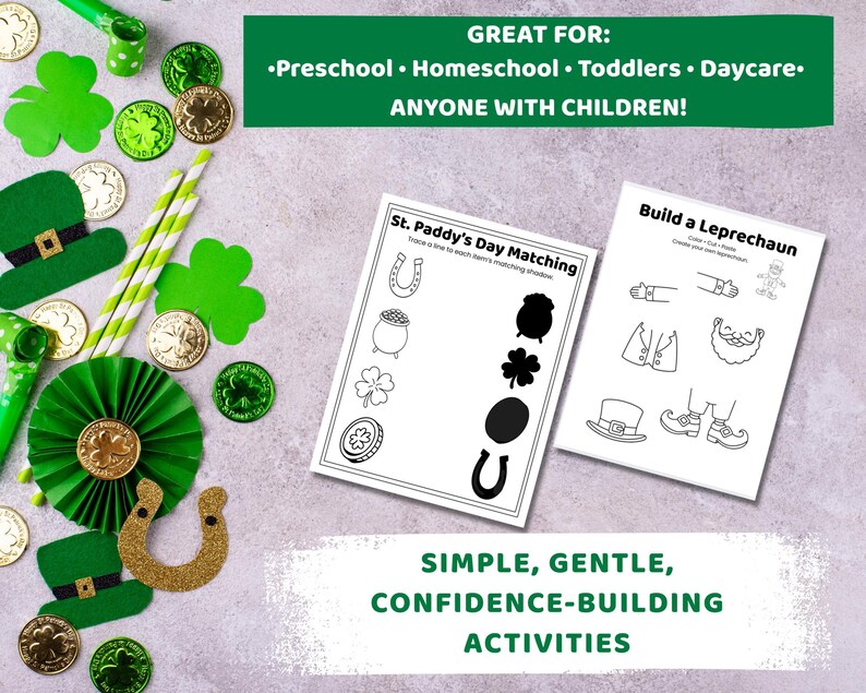 St Patrick's Day Activity Pack for Preschool + Kindergarten Ages 3-6 ...