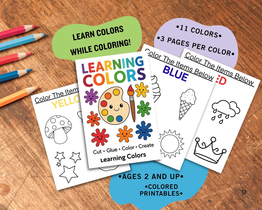 Learning Colors Activity Pack • Printable Preschool Worksheets (digital ...