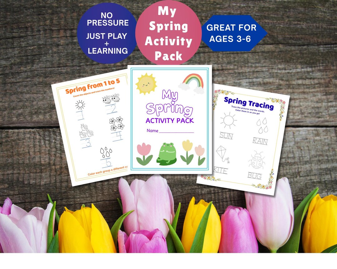 Spring Activity Pack for Preschool & Kindergarten Ages 3-6 Colorful ...