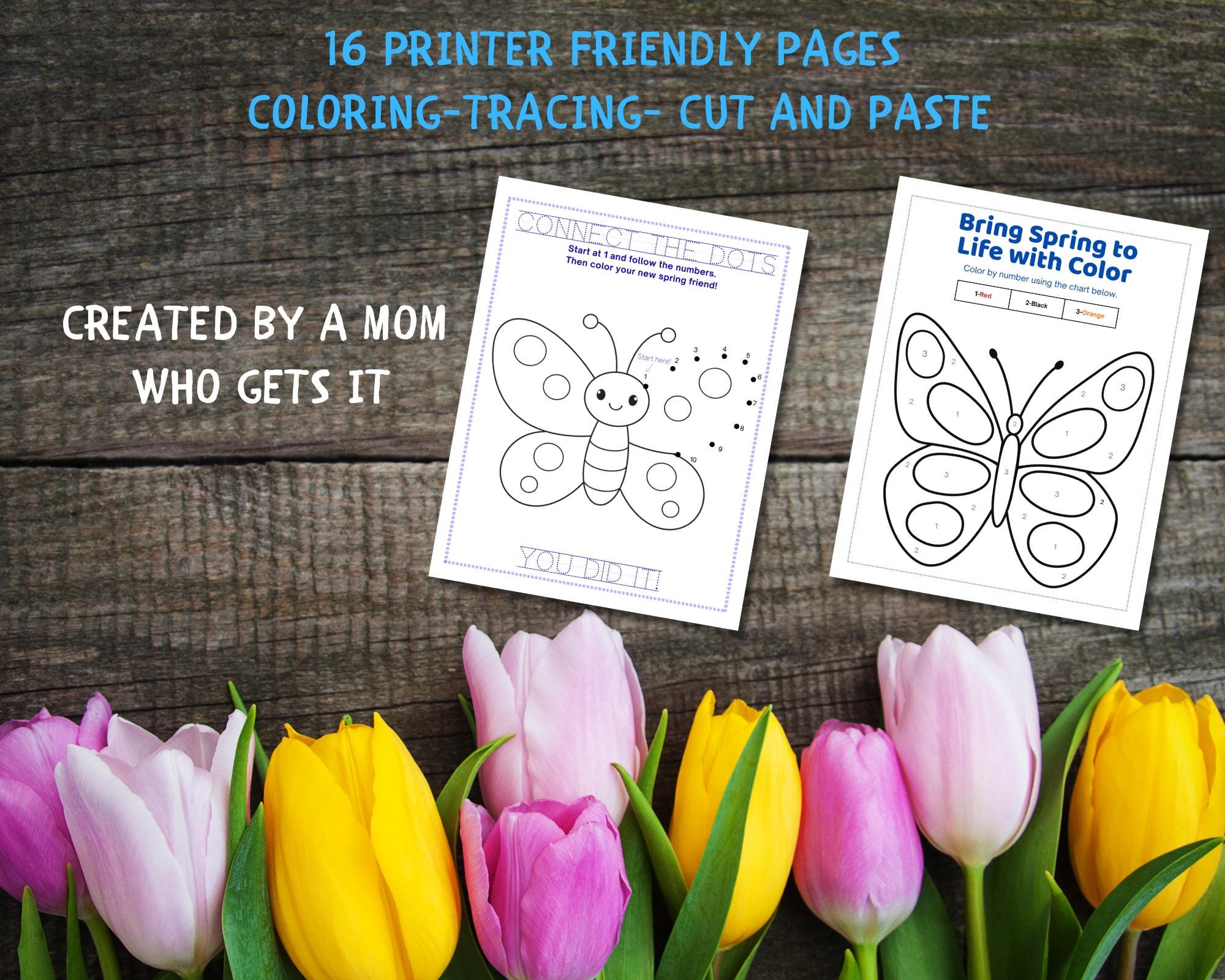 Spring Activity Pack for Toddlers Ages 2-4 Colorful Learning Binder ...