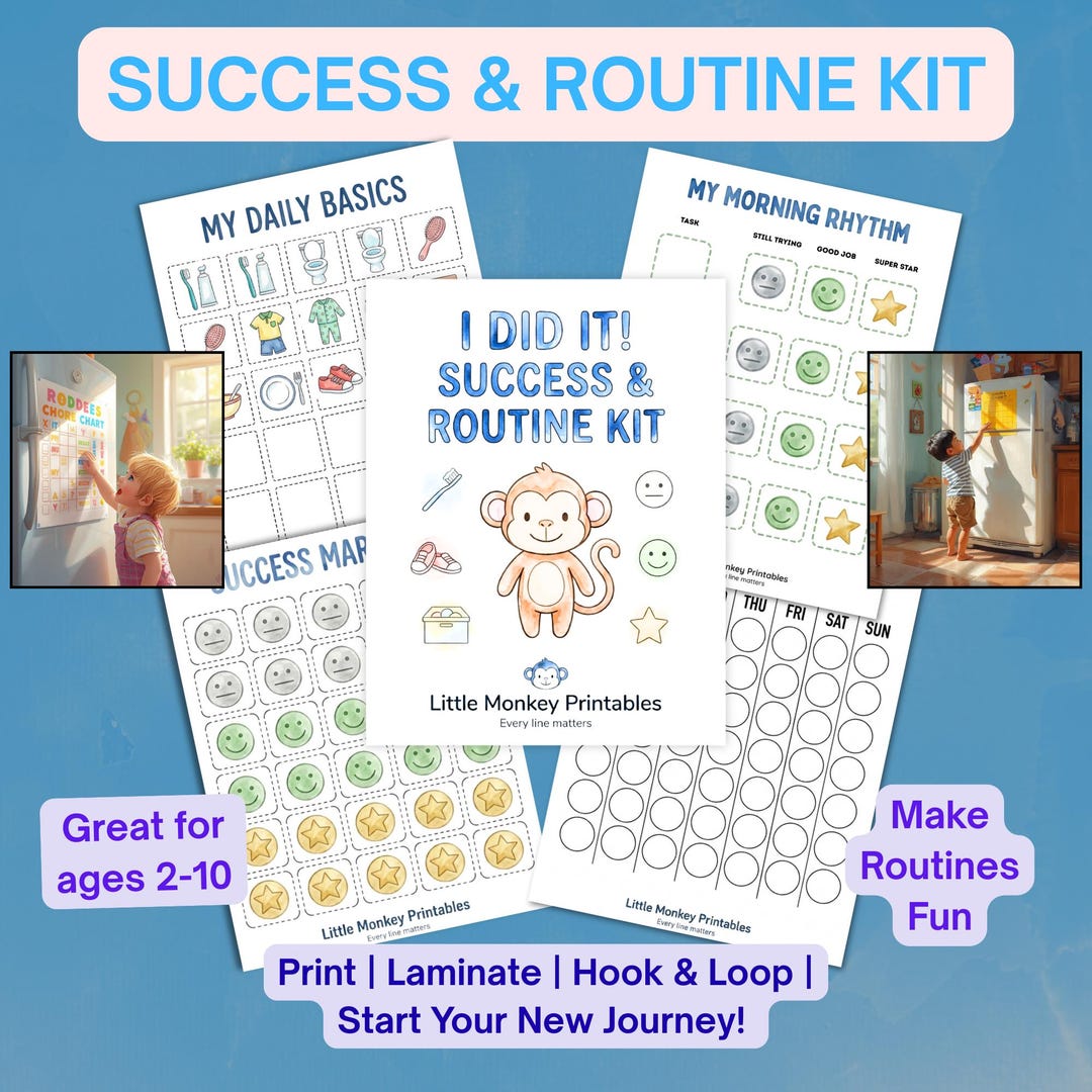 Daily Tasks and Routine Activity Pack for Kids Ages 2-10 Playful Color ...