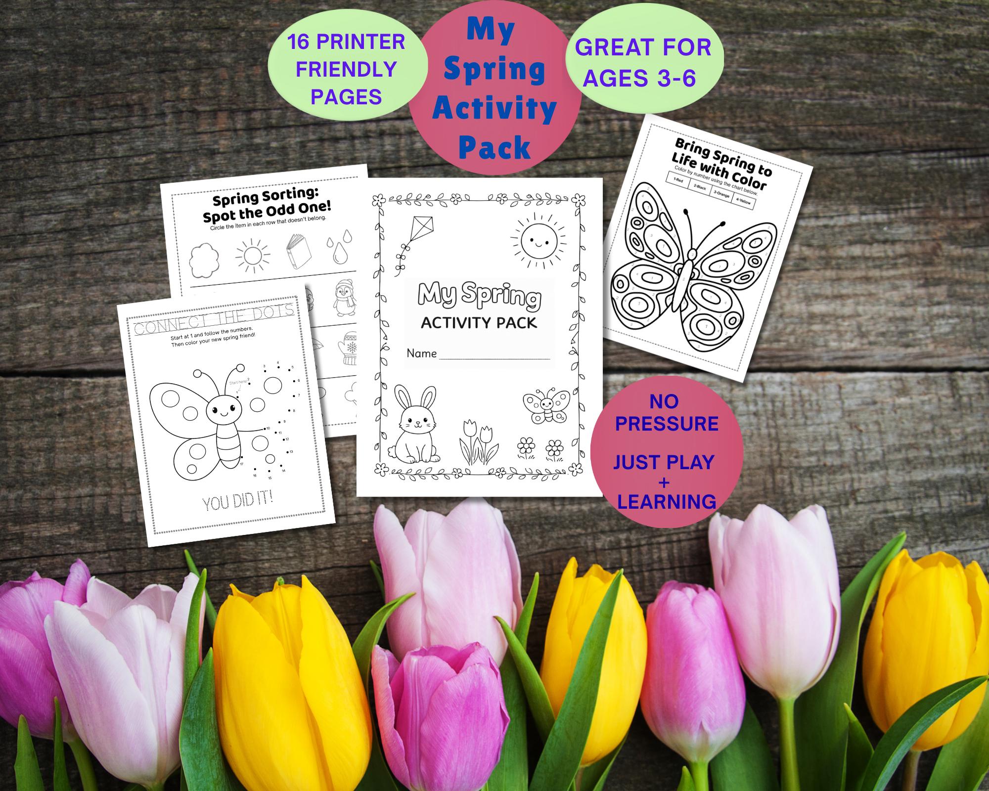 Spring Activity Pack for Preschool and Kindergarten Ages 3-6 Ink ...