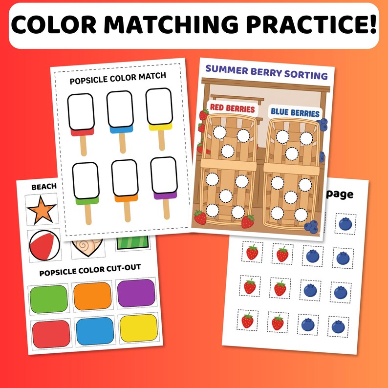 Printable Summer Busy Book for Ages 2-6 Interactive Learning Activities ...