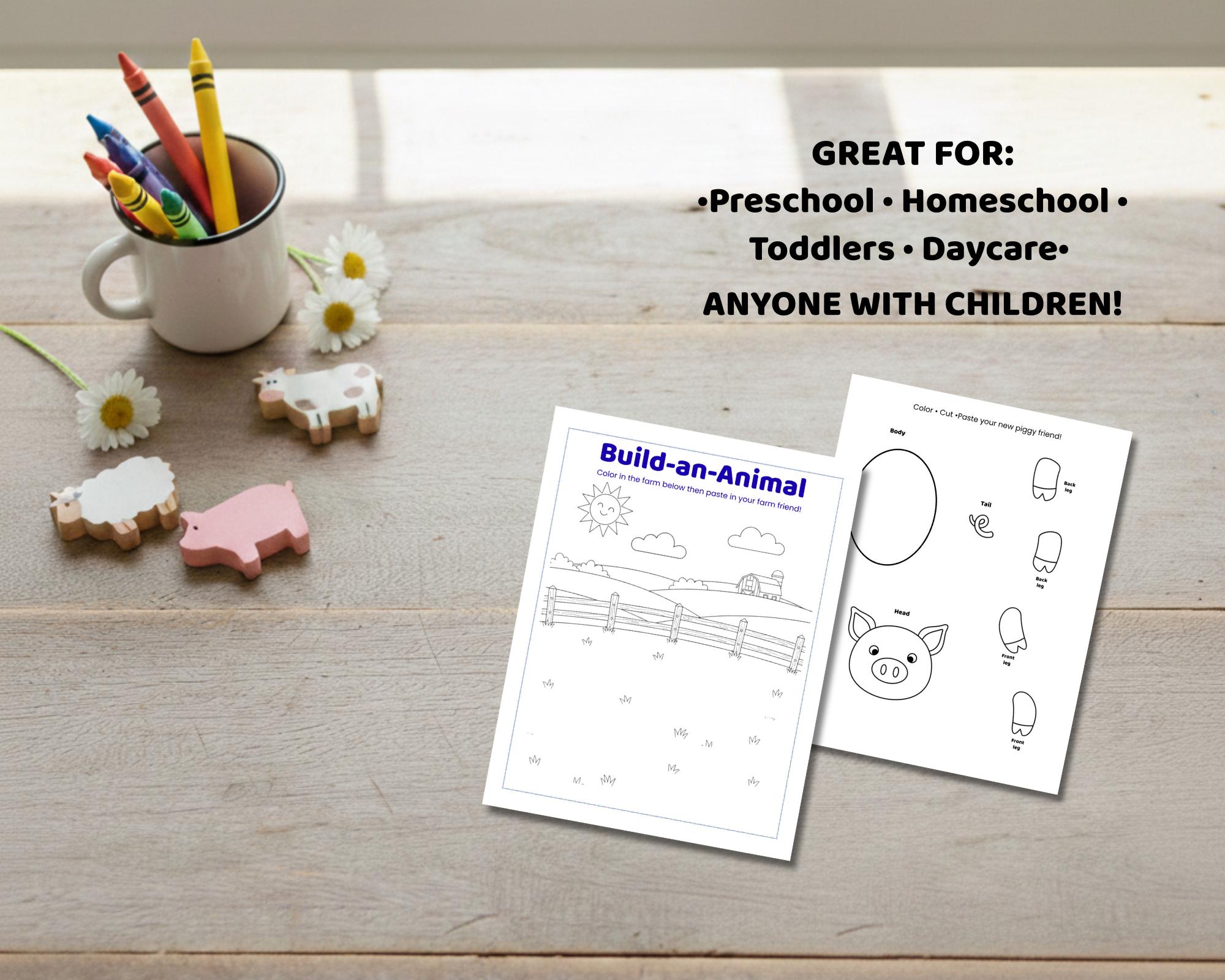Farm Activity Pack for Preschool & Kindergarten Ages 3-6 Vibrant Color ...