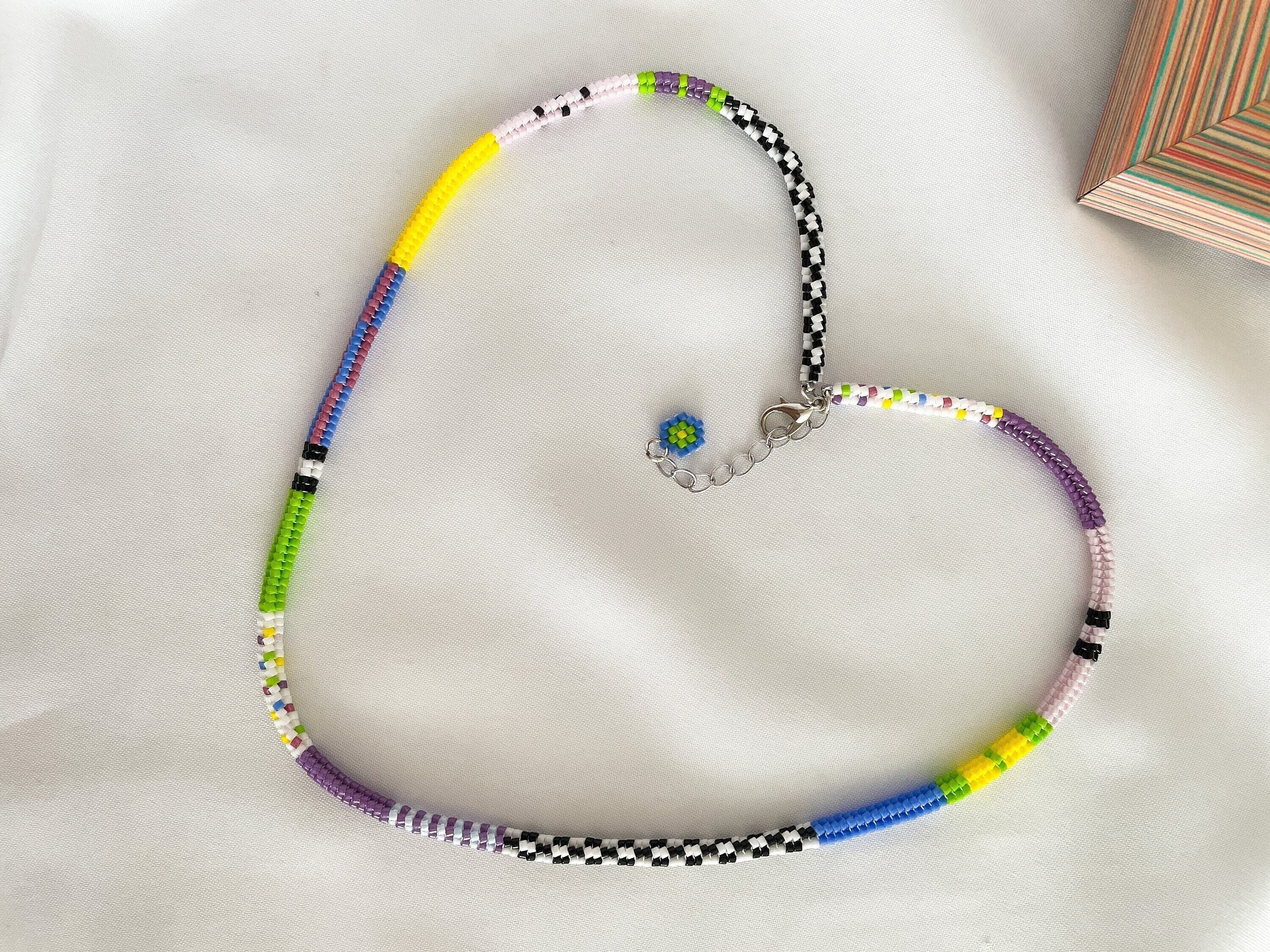 Miyuki Hand-woven Choker, Herringbone, Color Necklace,adjustable ...