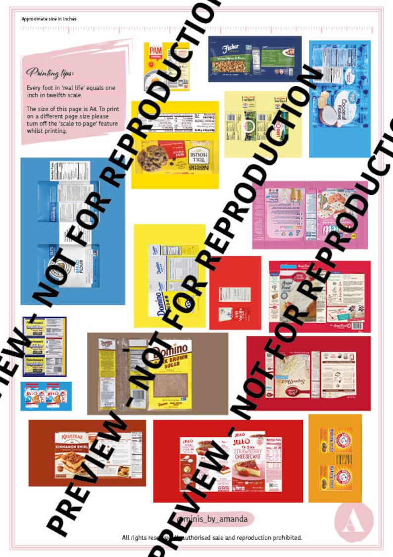 Printable Miniature Baking Packages for Dollhouse Model or - Etsy