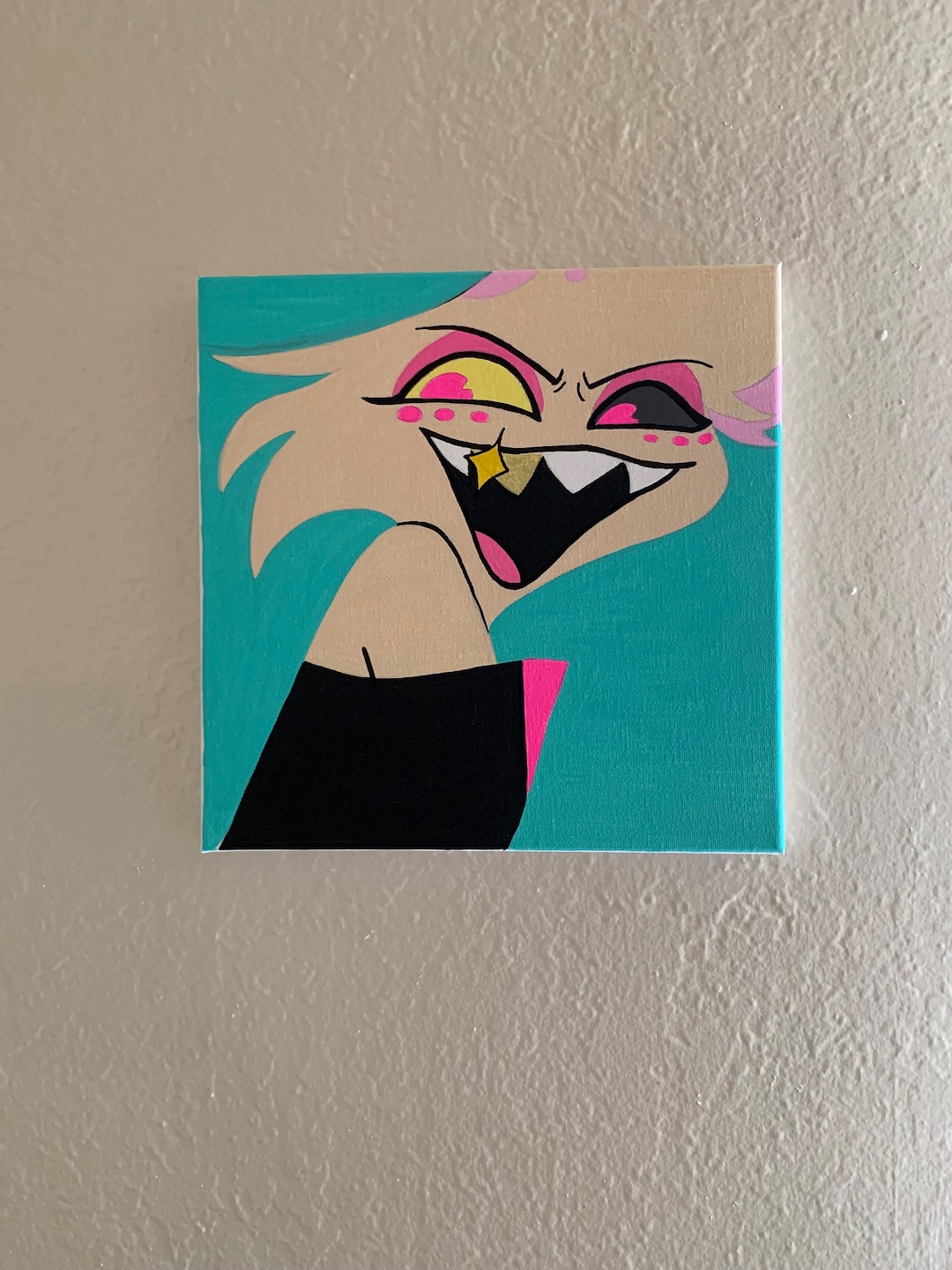Hazbin Hotel Angel Dust Poison Painting Acrylic on 10x10 Canvas - Etsy