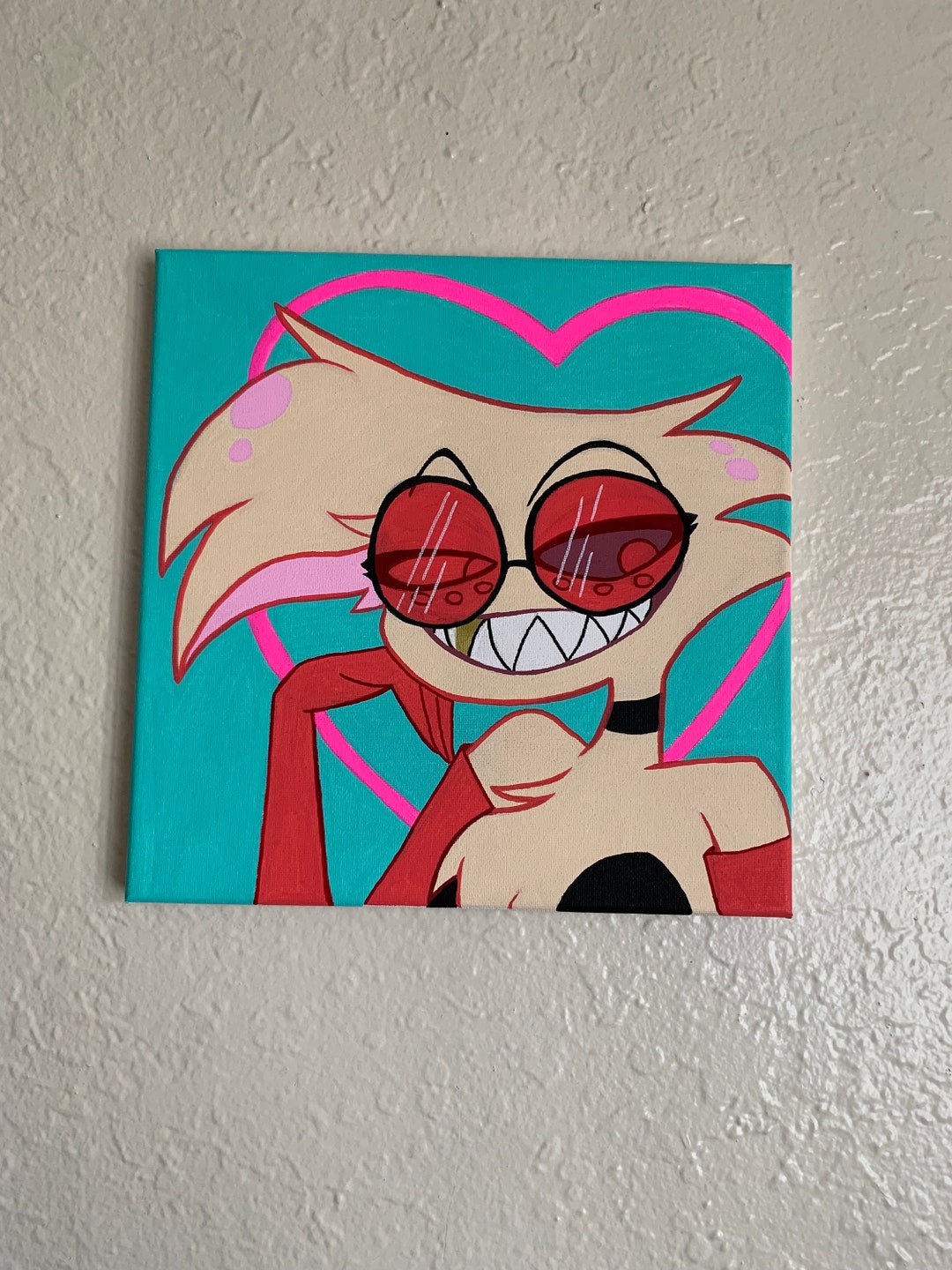 Angel Dust Addict Hazbin Hotel Painting Acrylic on 10x10 Canvas - Etsy UK
