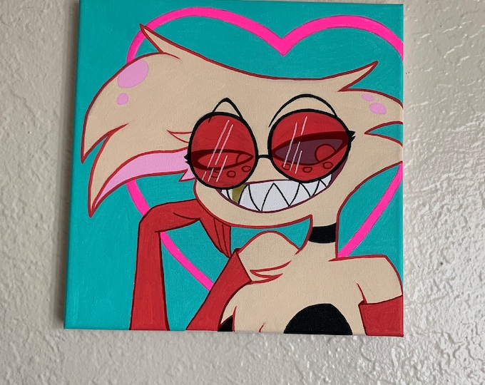 Angel Dust Addict Hazbin Hotel Painting Acrylic on 10x10 Canvas - Etsy ...