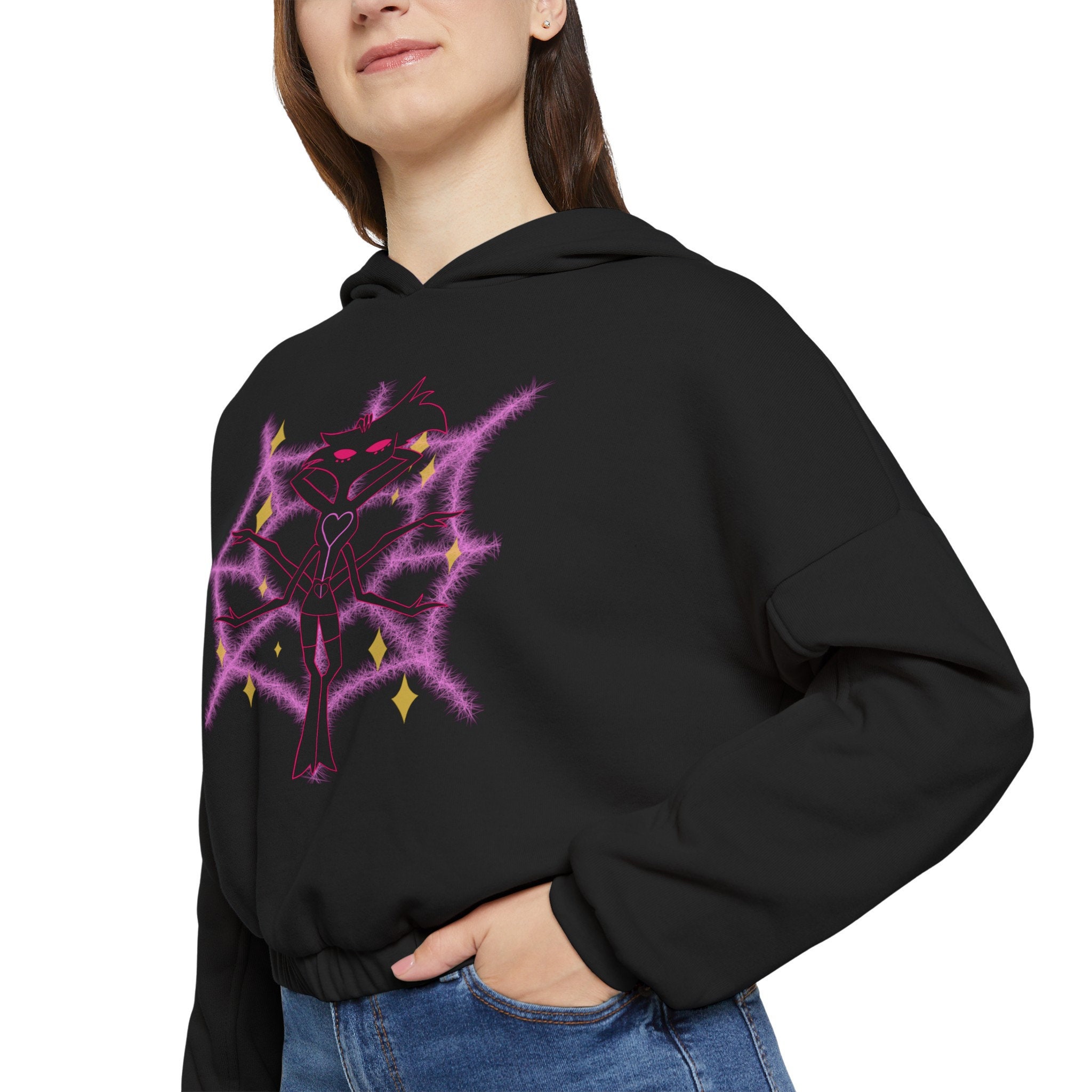 Hazbin Hotel Angel Dust Addict Women's Cinched Bottom Hoodie - Etsy