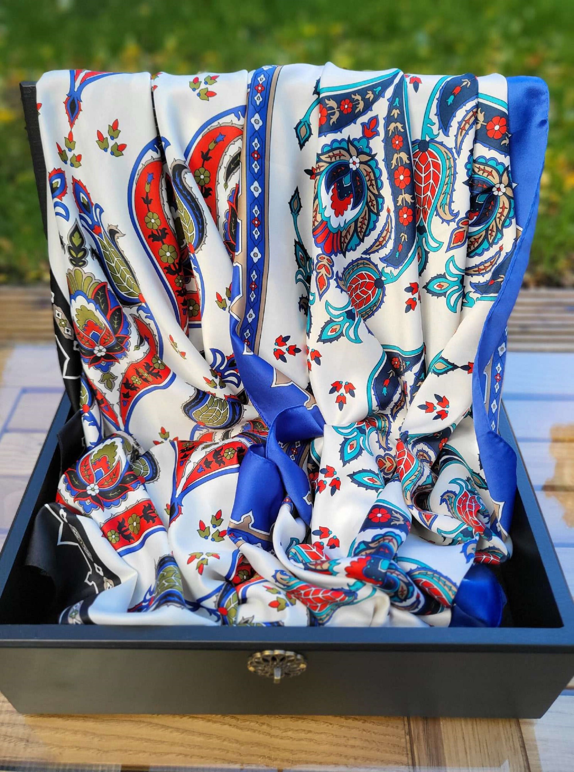 Ottoman Turkish Mosaic Tile Pattern Silky Scarves Neck Accessory ...