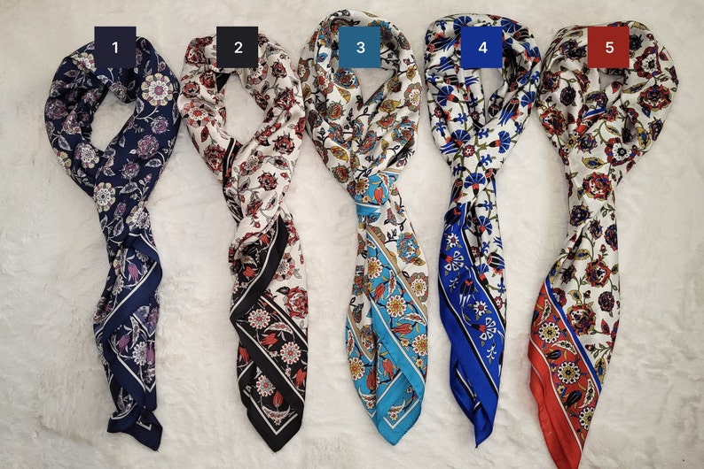 Turkish Silky Scarf: Mosaic Tile Pattern Neck Accessory - Etsy