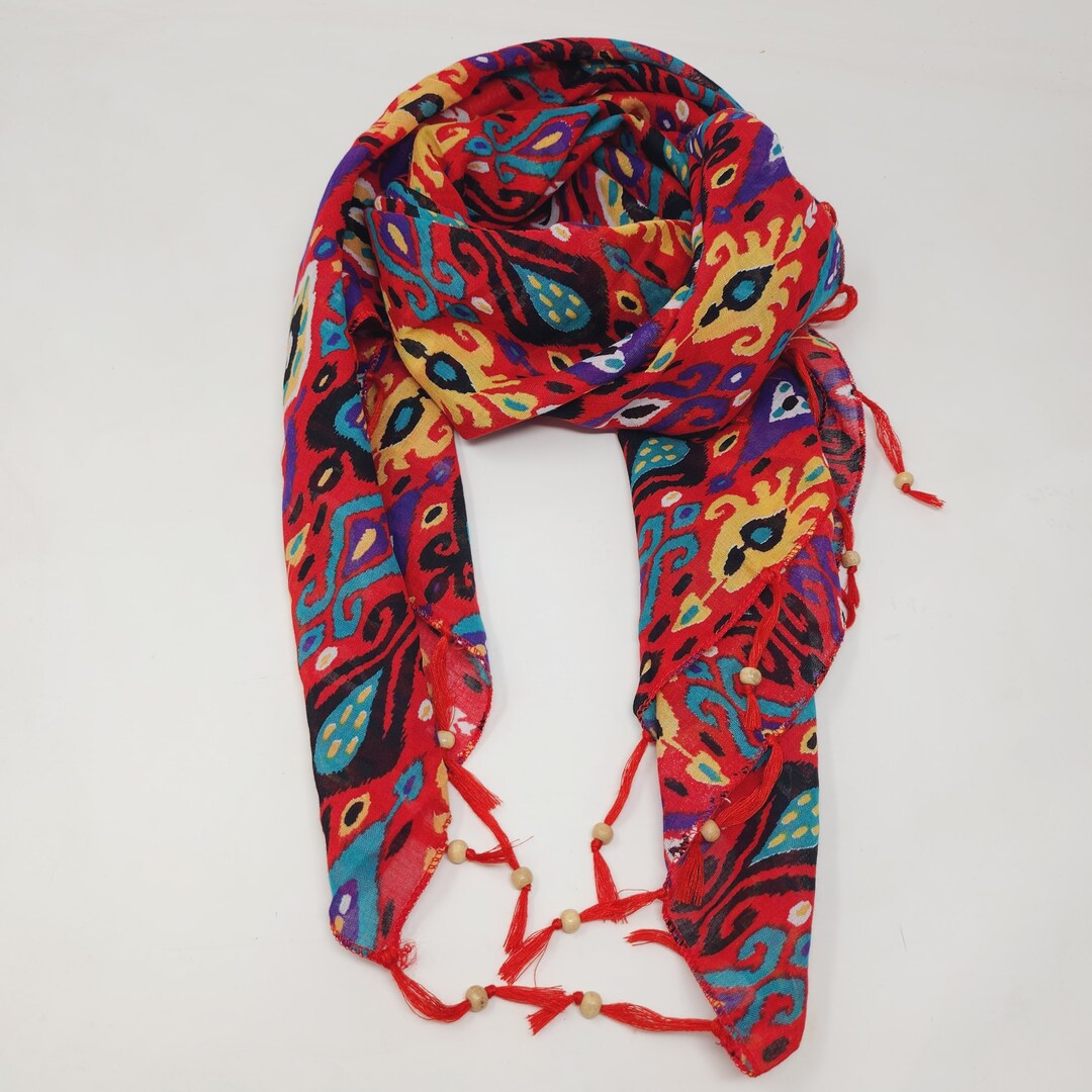 Vintage Batik Scarf Javanese Style Women's Scarf Red and Black - Etsy