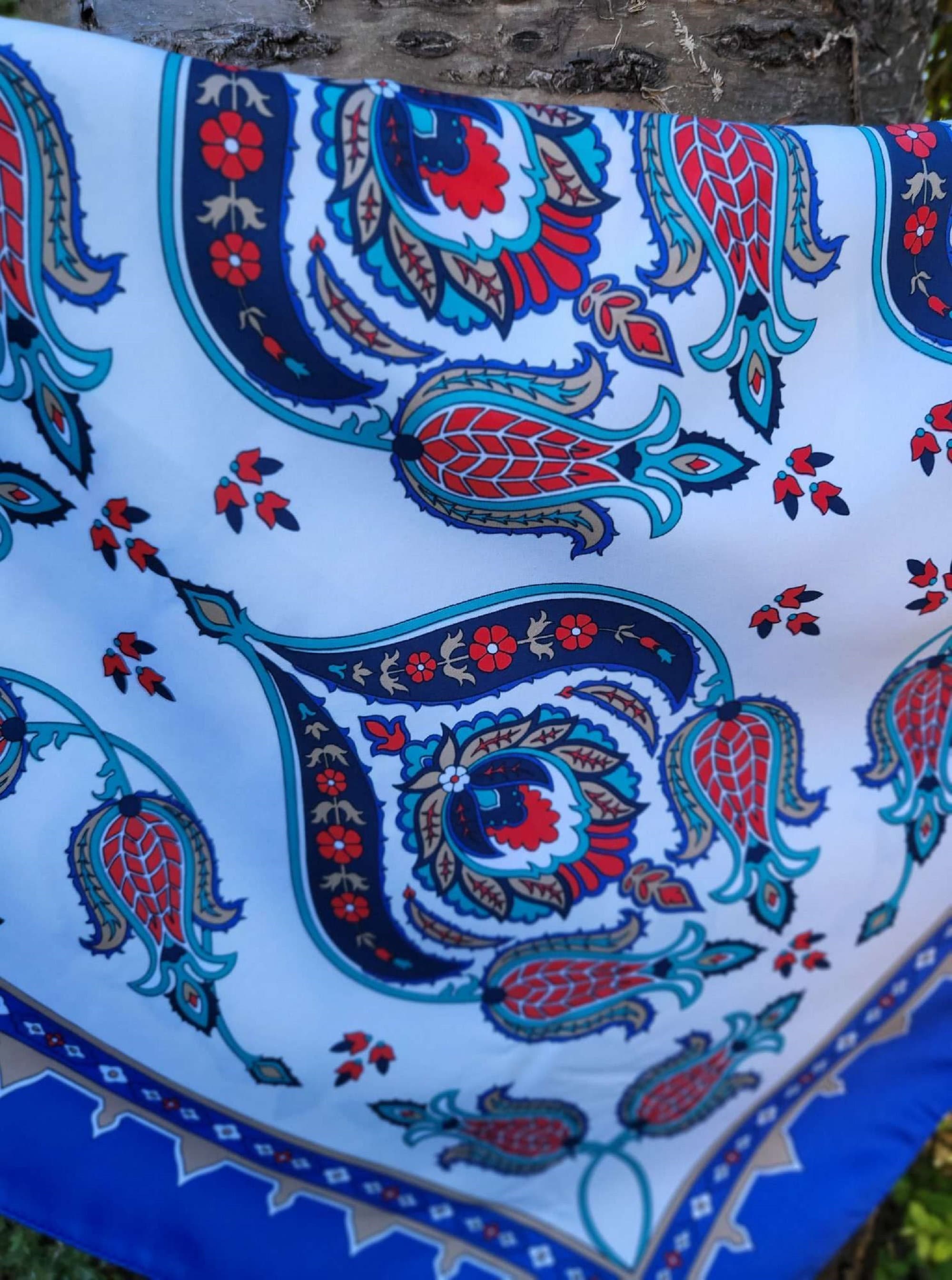 Ottoman Turkish Mosaic Tile Pattern Silky Scarves Neck Accessory ...