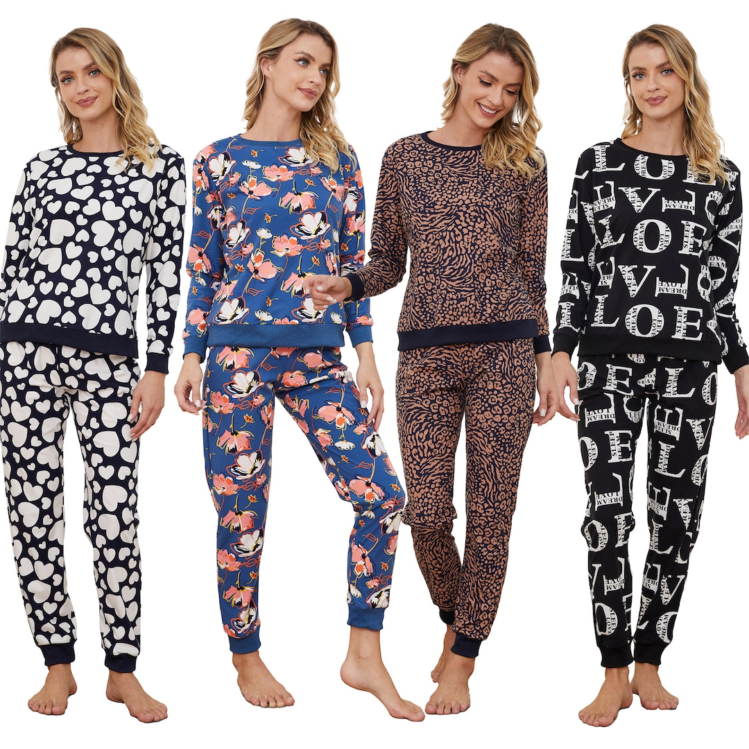 Ladies Fleece Pyjamas Supersoft Cosy Nightwear Set Long Sleeve Floral Hearts Size 8-22 - Etsy UK