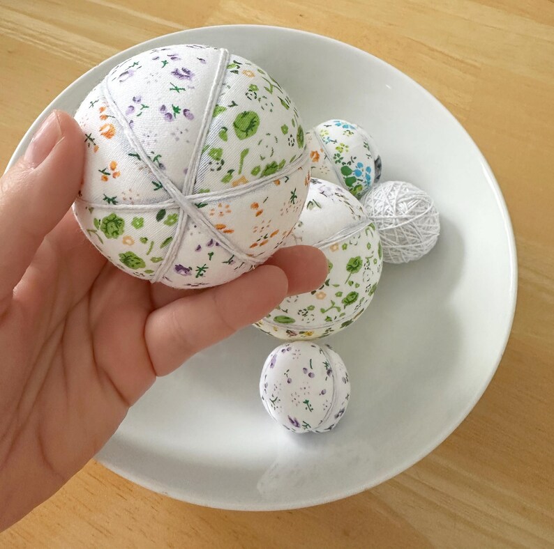 Set of 7 Hand Made Decorative Cloth Covered Balls, Bowl/vase Fillers ...