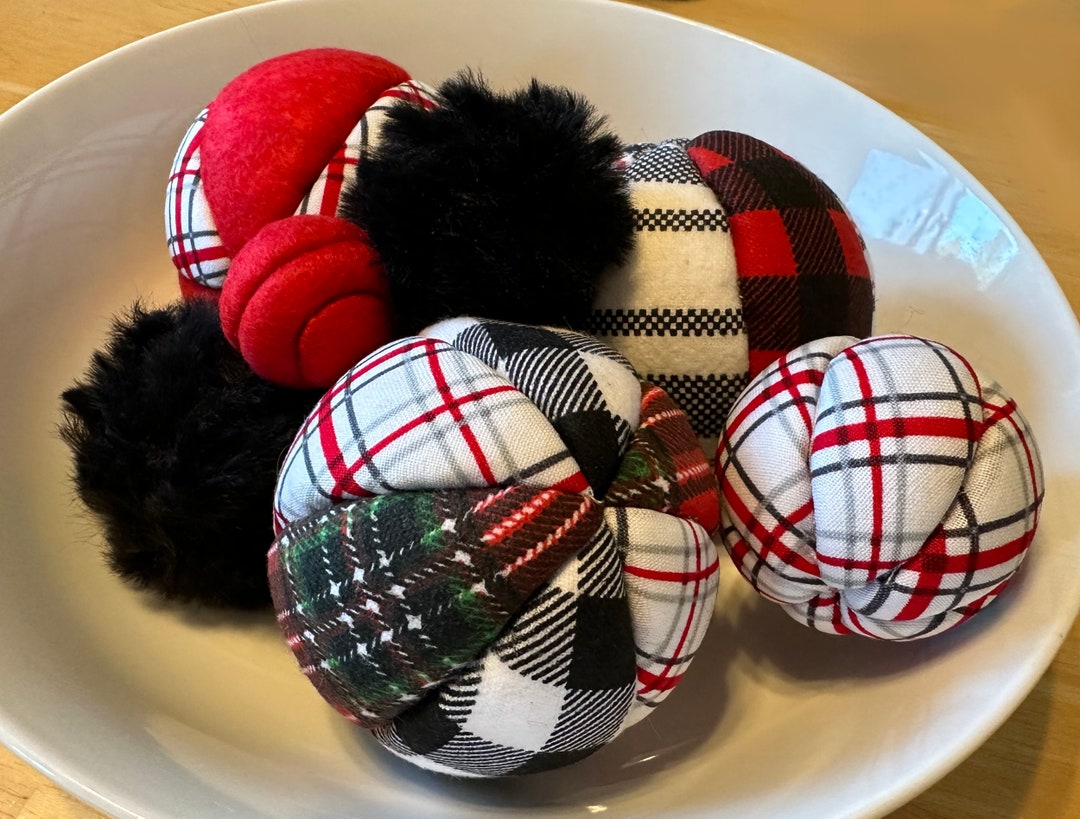 Hand Made Decorative Cloth Covered Balls - Various Sizes, 7 Total ...