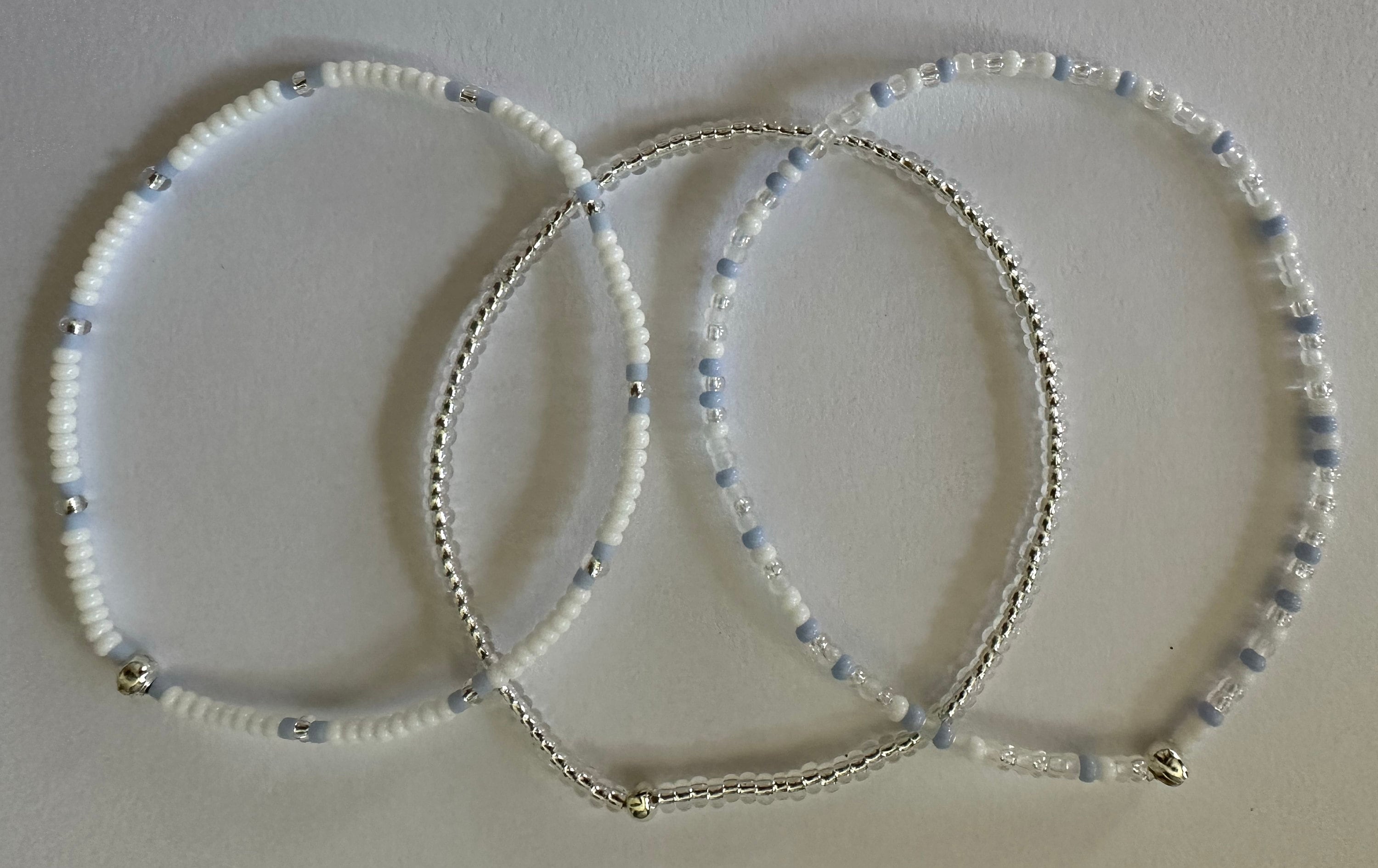 Boho Stackable, Layering, Glas Seed Bead Bracelets, Set of Three, Small ...