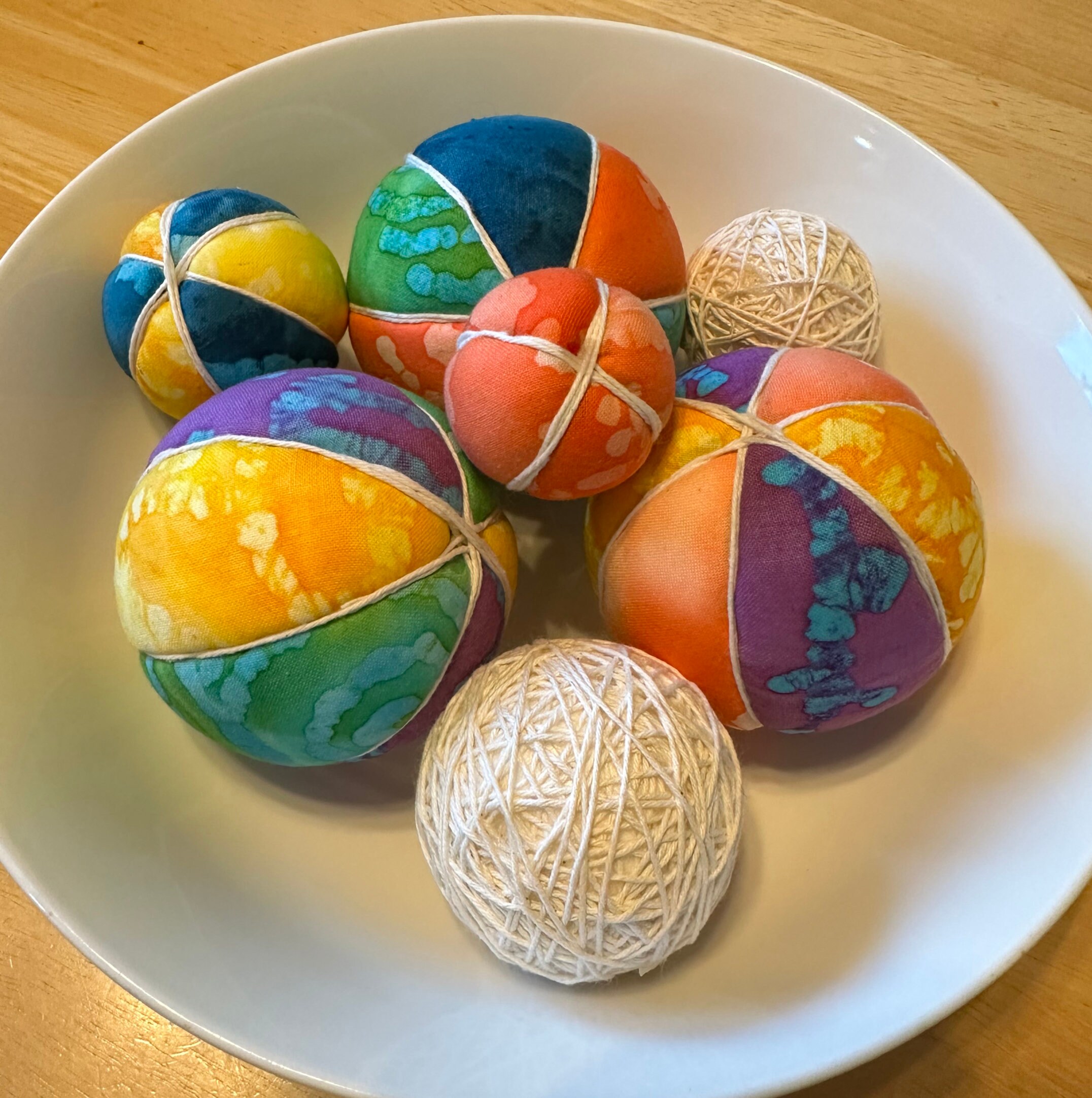 Hand Made Decorative Cloth Covered Balls - Various Sizes, 7 Total, Home ...