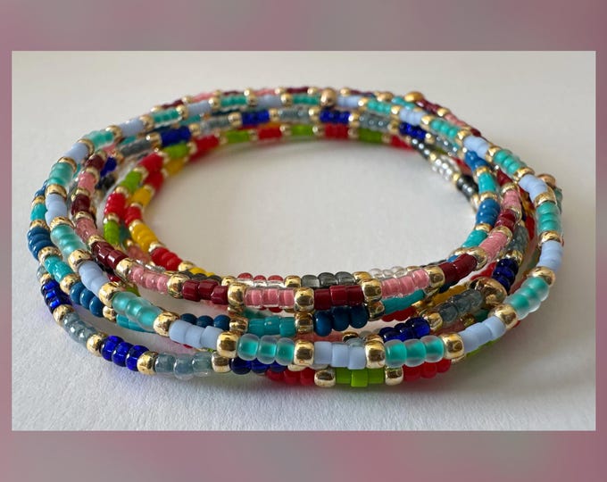 Stackable, Layering, Boho Bracelets, Stretch On, Delicate Glass Seed ...