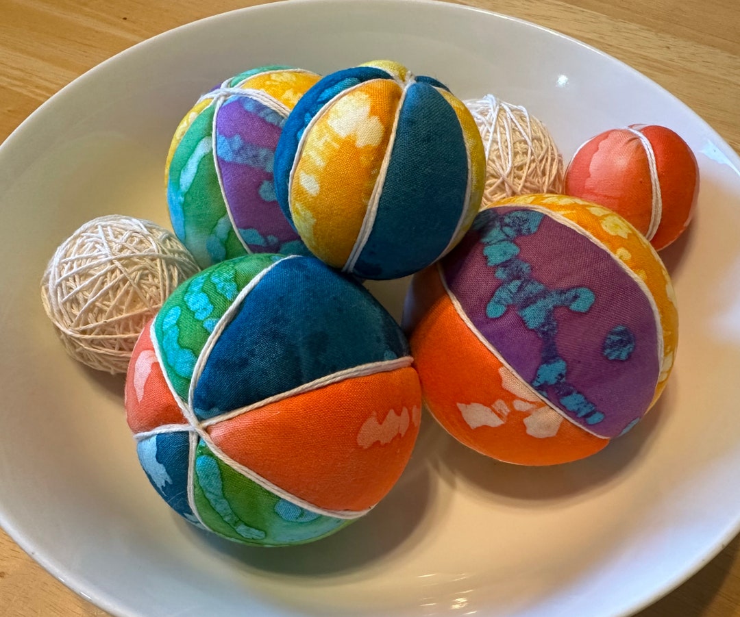 Hand Made Decorative Cloth Covered Balls - Various Sizes, 7 Total, Home ...