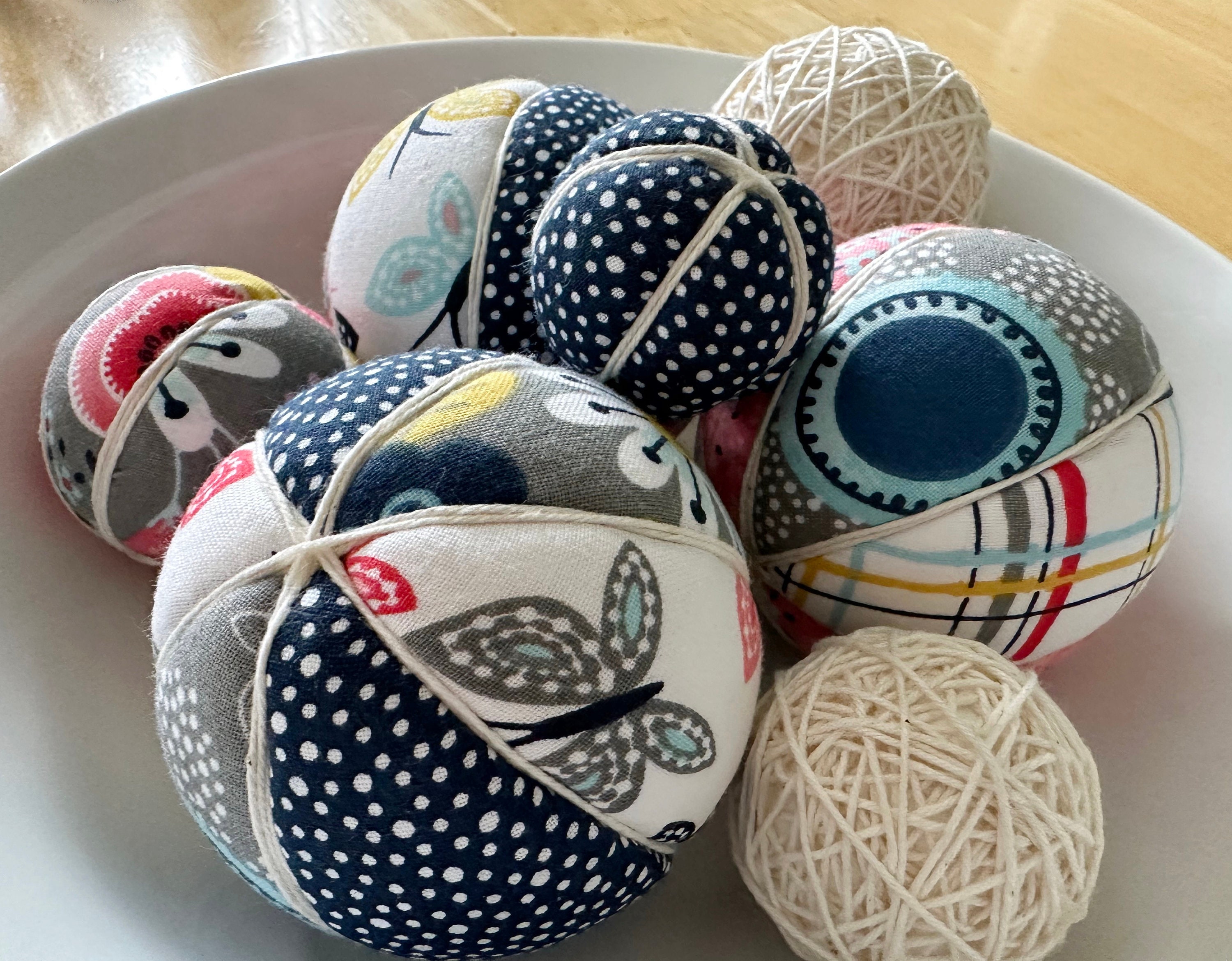 Hand Made Decorative Cloth Covered Balls Various Sizes, 7 Total - Etsy