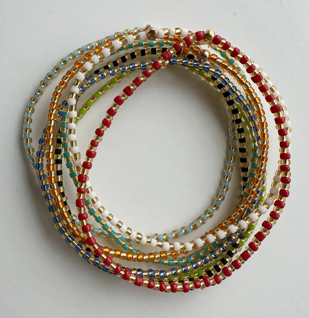 Seed Bead Bracelets for Stacking, Thin, Tiny Glass Seed Bead Stretch ...