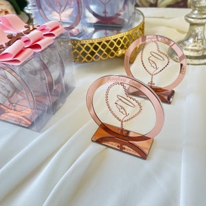 Unique Christening Favors, Rose Gold Mary Rosary Cross Figure Baptism ...
