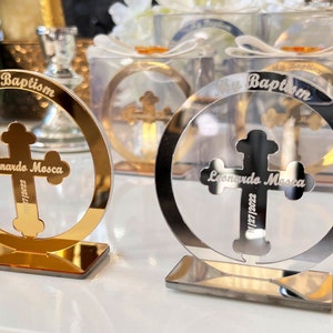 Christening Acrylic Mirror Favor Cross Baptism Gift - Etsy