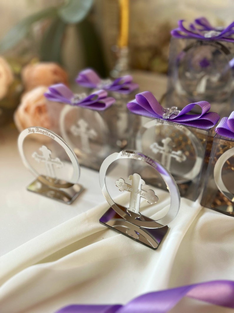 Unique Christening Cross Acrylic Mirror Favor Boy Baptism - Etsy