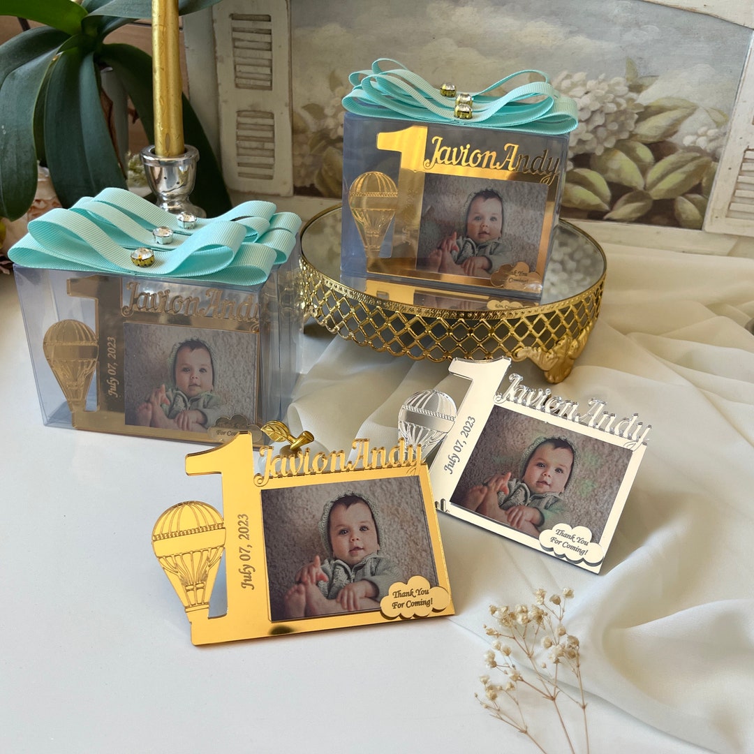 Unique First Birthday Baby Boy Girl Photo Frame Favors Custom - Etsy