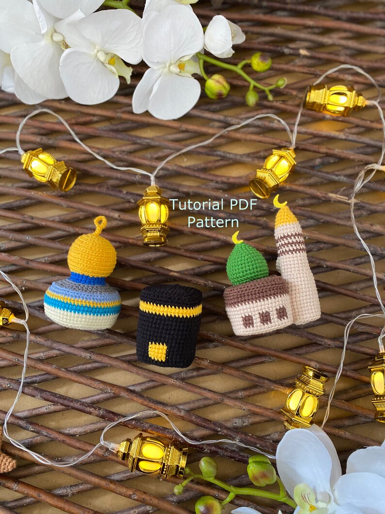 Crochet Pattern Mini Islamic Values Set, Crochet Masjid Al Aqsa, Kaaba ...