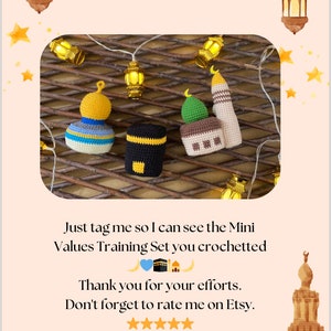 Crochet Pattern Mini Islamic Values Set, Crochet Masjid Al Aqsa, Kaaba ...