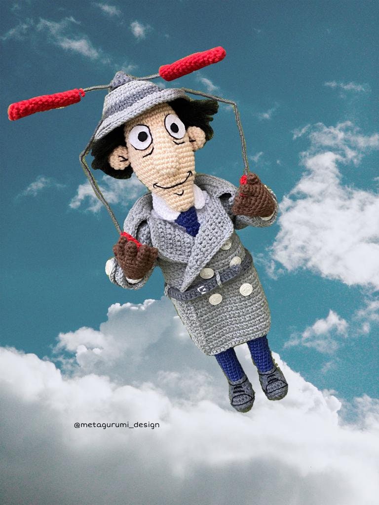 Toys & Games Tiny Inspector Gadget Amigurumi Crochet Doll 80s Cartoon ...