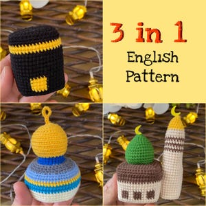 Crochet Pattern Mini Islamic Values Set, Crochet Masjid Al Aqsa, Kaaba ...