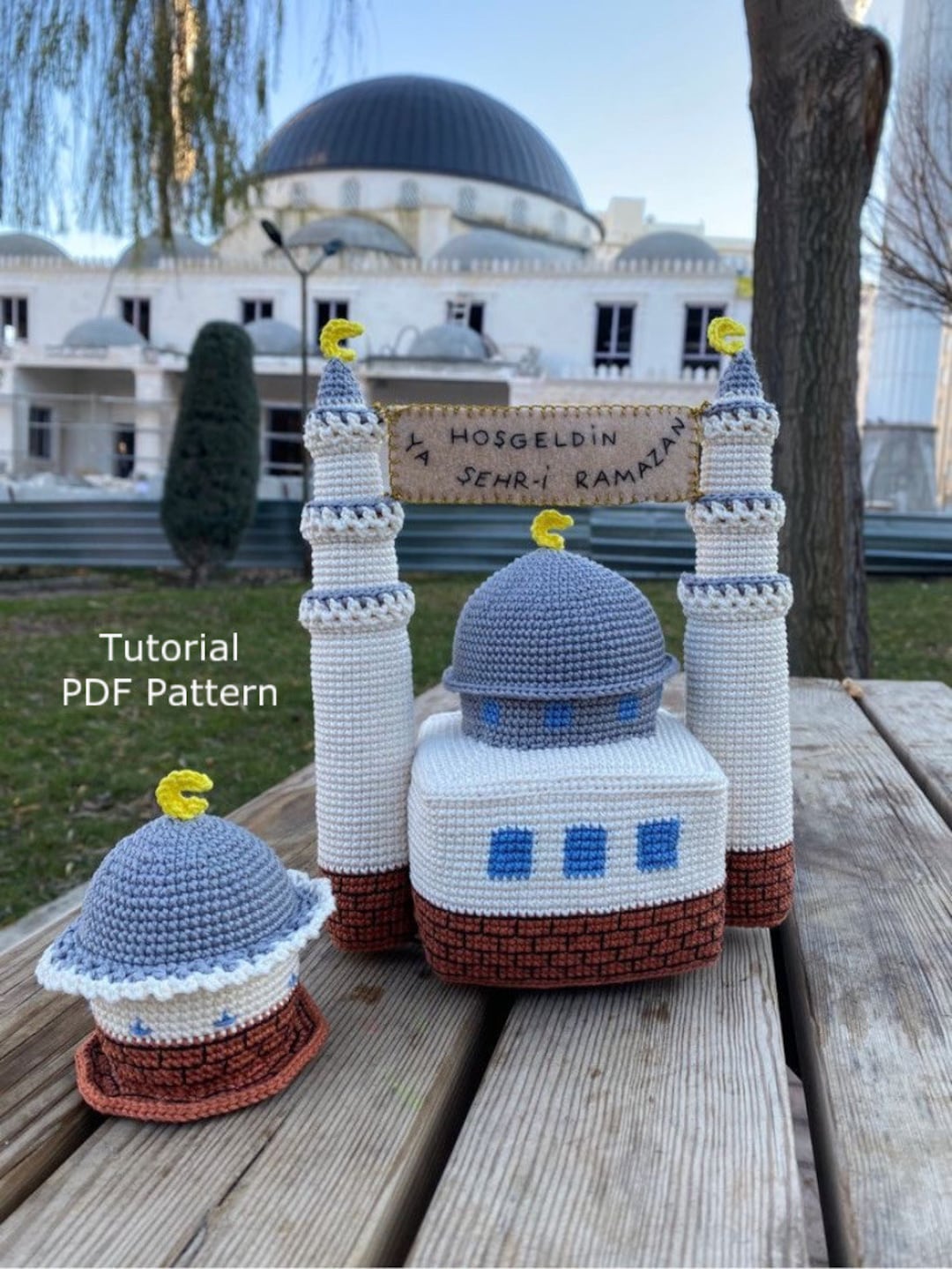 Crochet Pattern, Video Supported, Crochet Mosque and Fountain ...