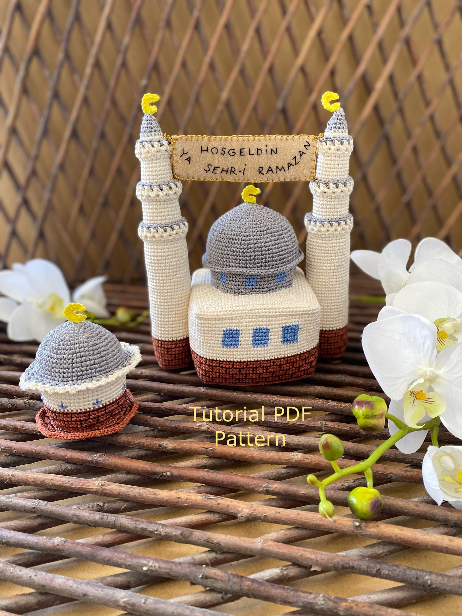 Crochet Pattern, Video Supported, Crochet Mosque and Fountain ...