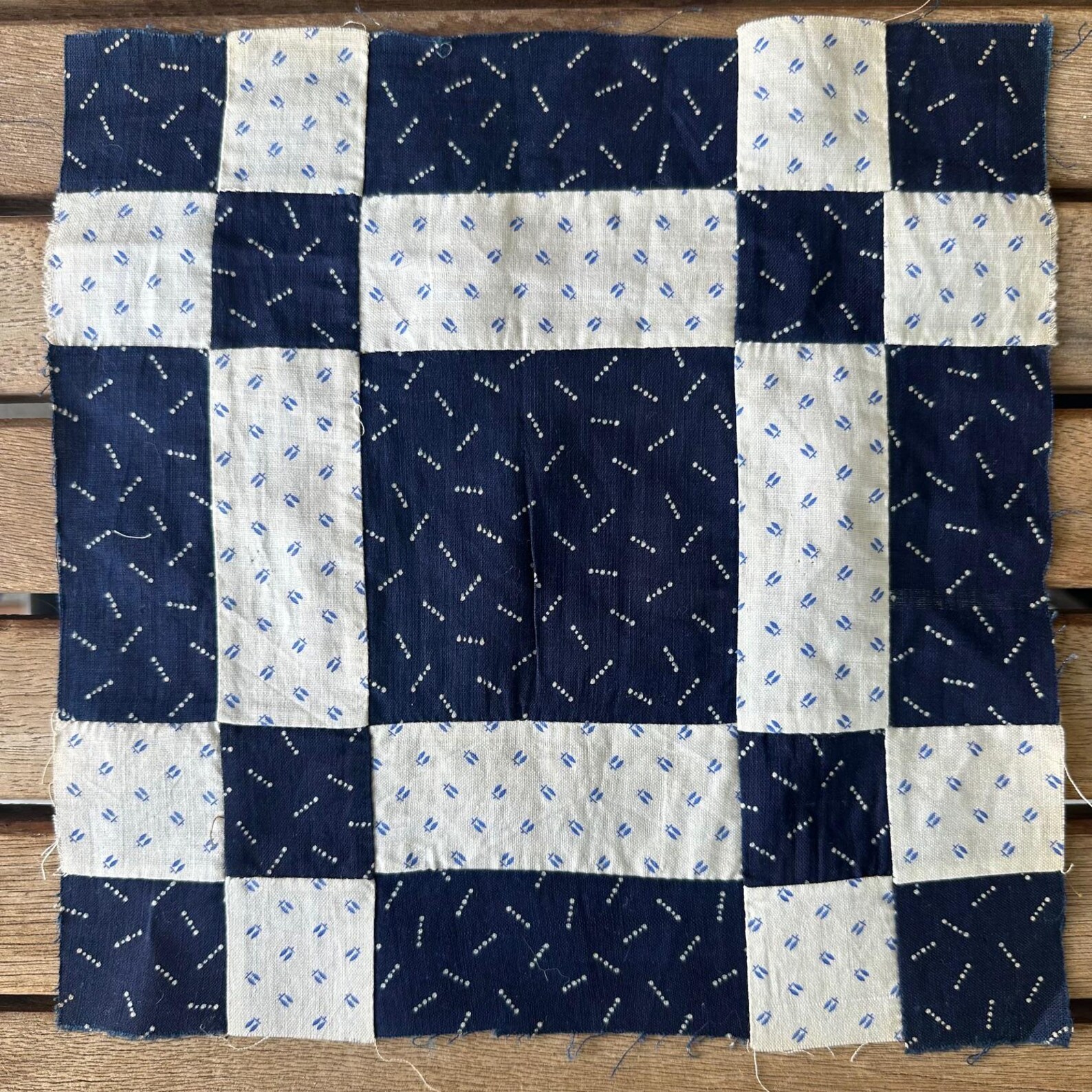2 Indigo Blue and Shirting Quilt Blocks* Humble Quilts*free Shipping ...