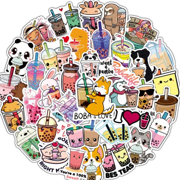 Aesthetic Bubble Tea Stickers Pack - Etsy